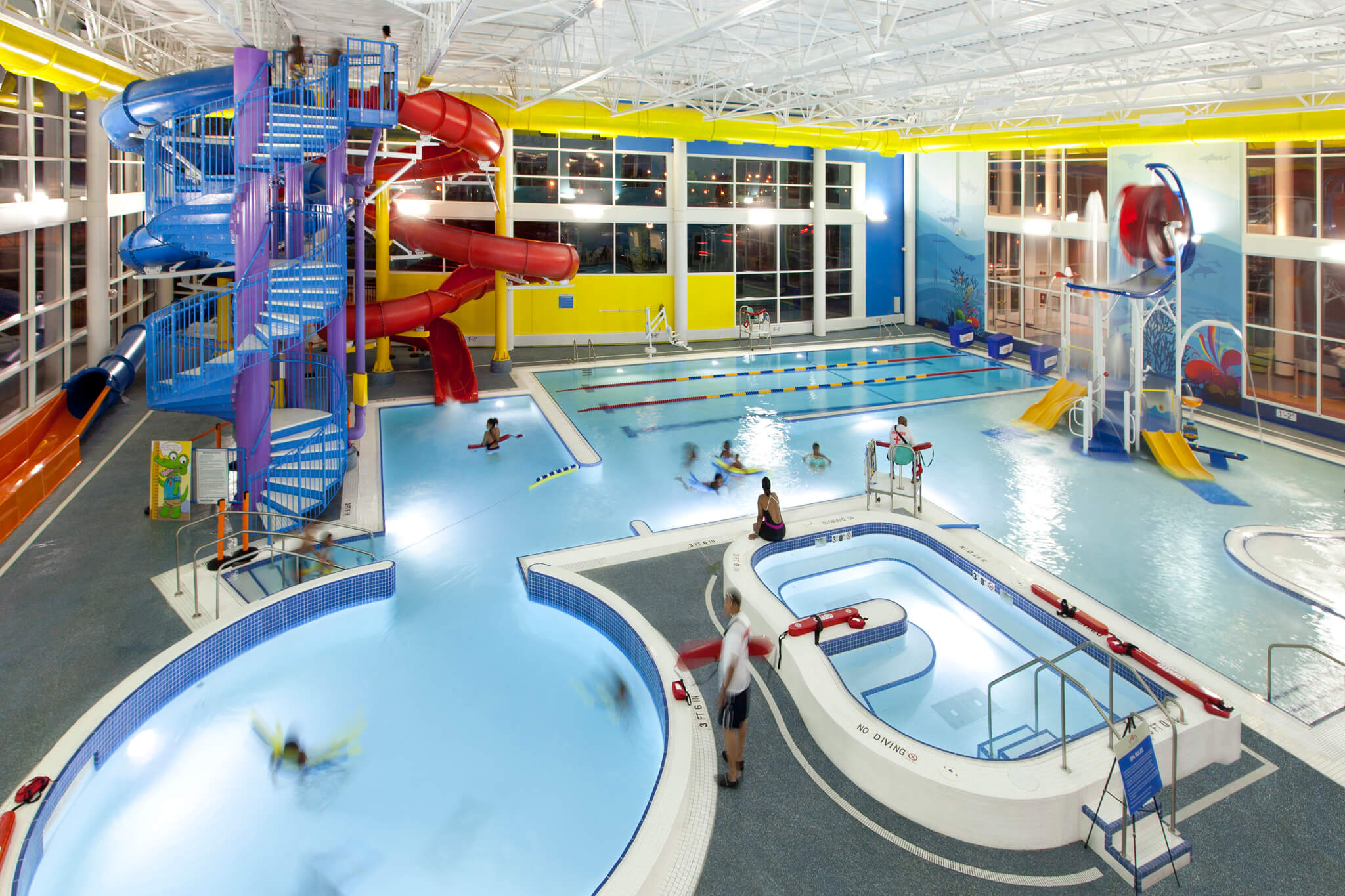 Eight 25-yard lap lanes & 2 diving boards Lazy river, giant waterslide ...